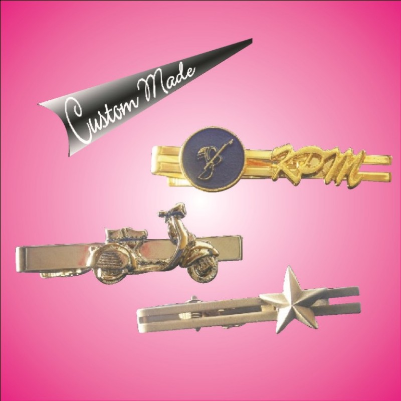 Custom made special die-cut tie clip, 3D emboss tie clip, metal etching ...